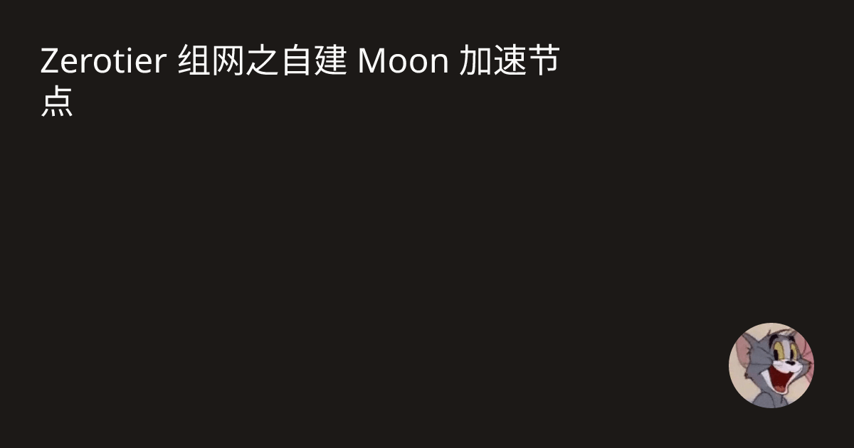 Zerotier 组网之自建 Moon 加速节点 · Coin's Blog